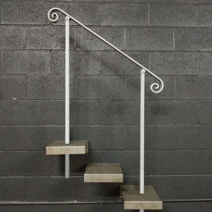 Steel Single-Post Handrail for Stairs for 1 to 2 Steps