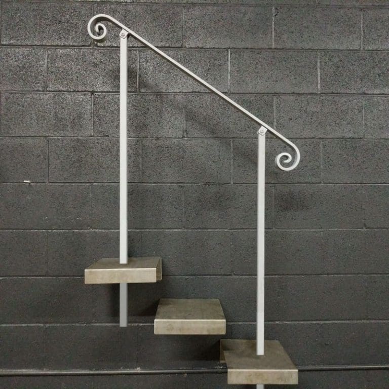 Steel Single-Post Handrail for Stairs for 1 to 2 Steps