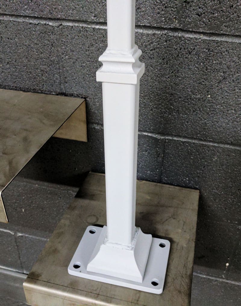 Steel Single-Post Handrail for Stairs for 1 to 2 Steps