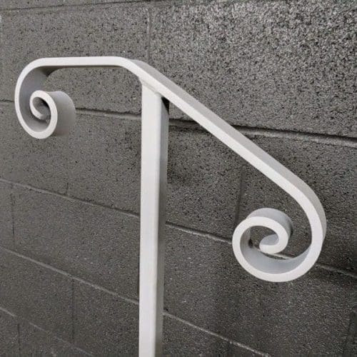 6 to 10 foot In-Ground Steel Handrail for Stairs | EZ Rails