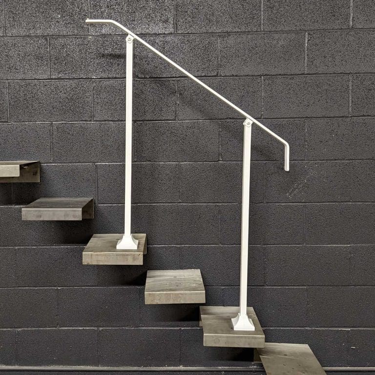 Steel Single-Post Handrail for Stairs for 1 to 2 Steps