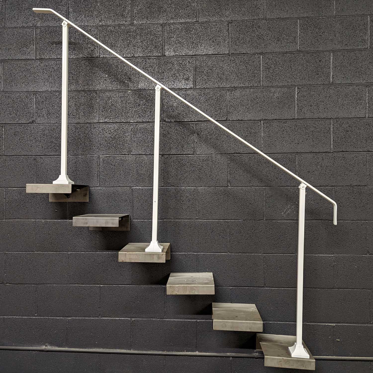 6 to 10 Foot Modern Steel Handrail for Stairs | EZ Rails