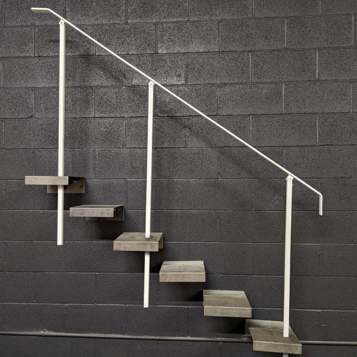 6 to 10 Foot Simple Steel Handrail for Stairs with Baseplates