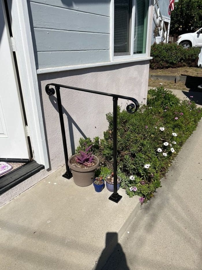 2 to 6 Foot Handrails for Stairs With Base Plates