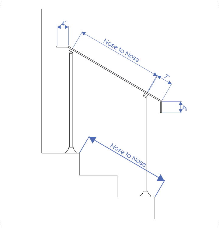 Modern In Ground Handrail for Stairs | EZ Rail