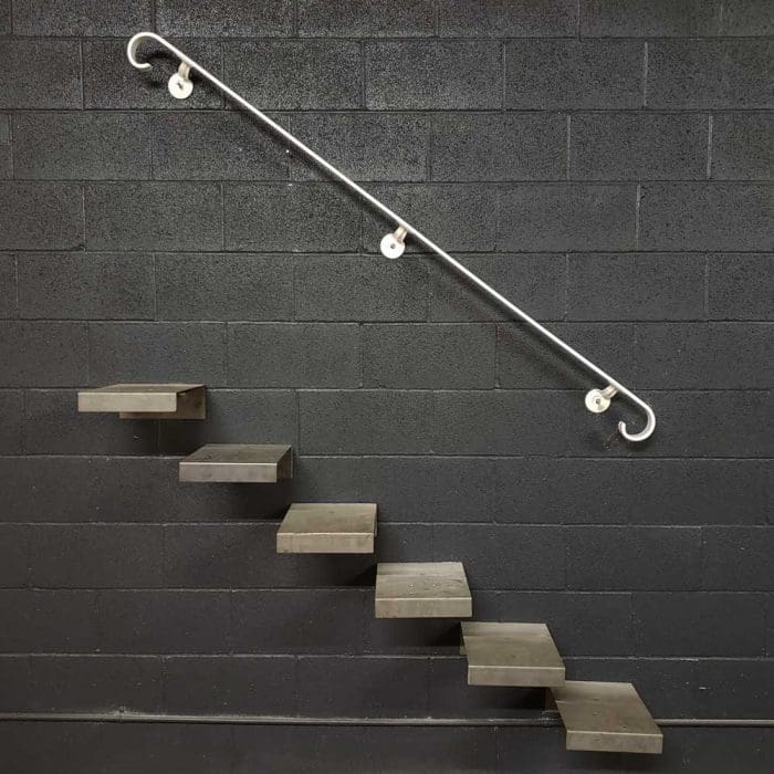 Steel Single-Post Handrail for Stairs for 1 to 2 Steps