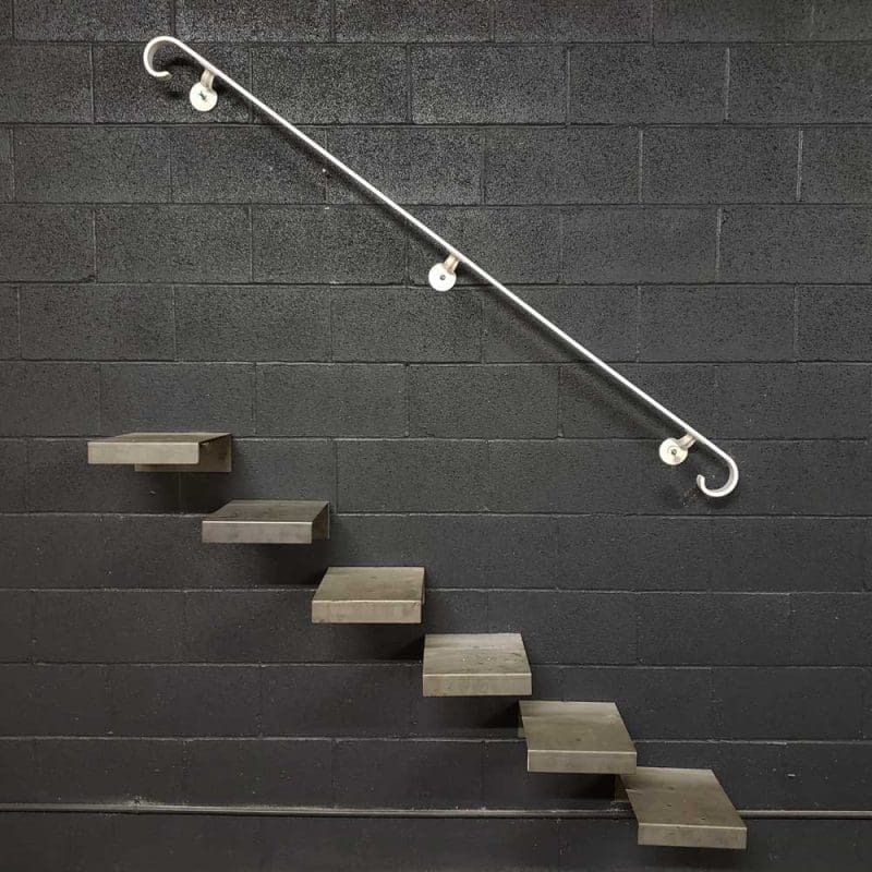 Steel Single-Post Handrail for Stairs for 1 to 2 Steps