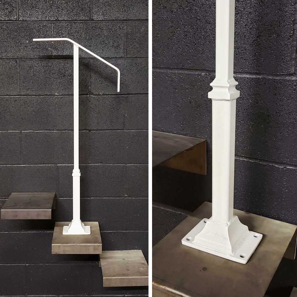 Steel Single-Post Handrail for Stairs for 1 to 2 Steps