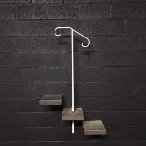 Steel Single-Post Handrail for Stairs for 1 to 2 Steps