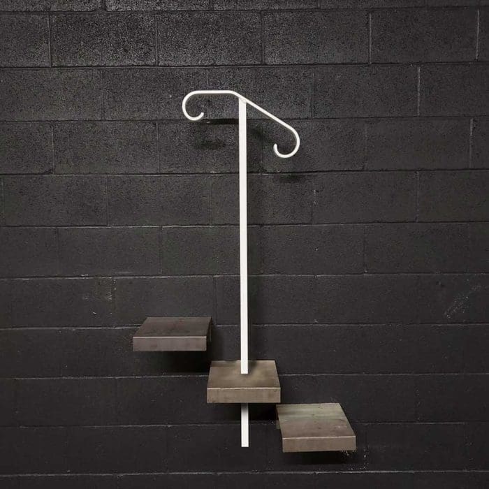 Steel Single-Post Handrail for Stairs for 1 to 2 Steps