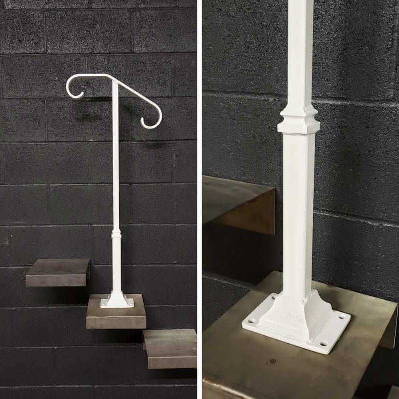 Steel Single-Post Handrail for Stairs for 1 to 2 Steps